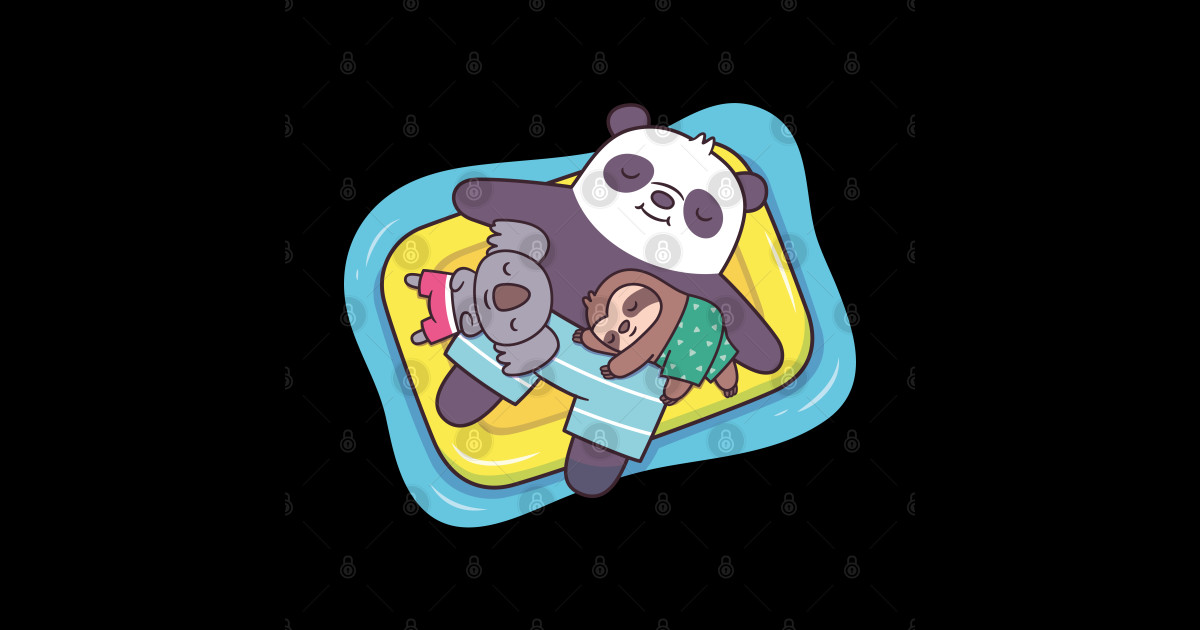 Cute Koala, Sloth and Panda Chilling on Pool Float - Cute Animals ...
