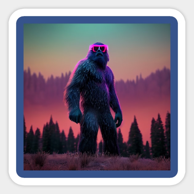Dope Sasquatch in Nature - Homo Erectus - Sticker | TeePublic
