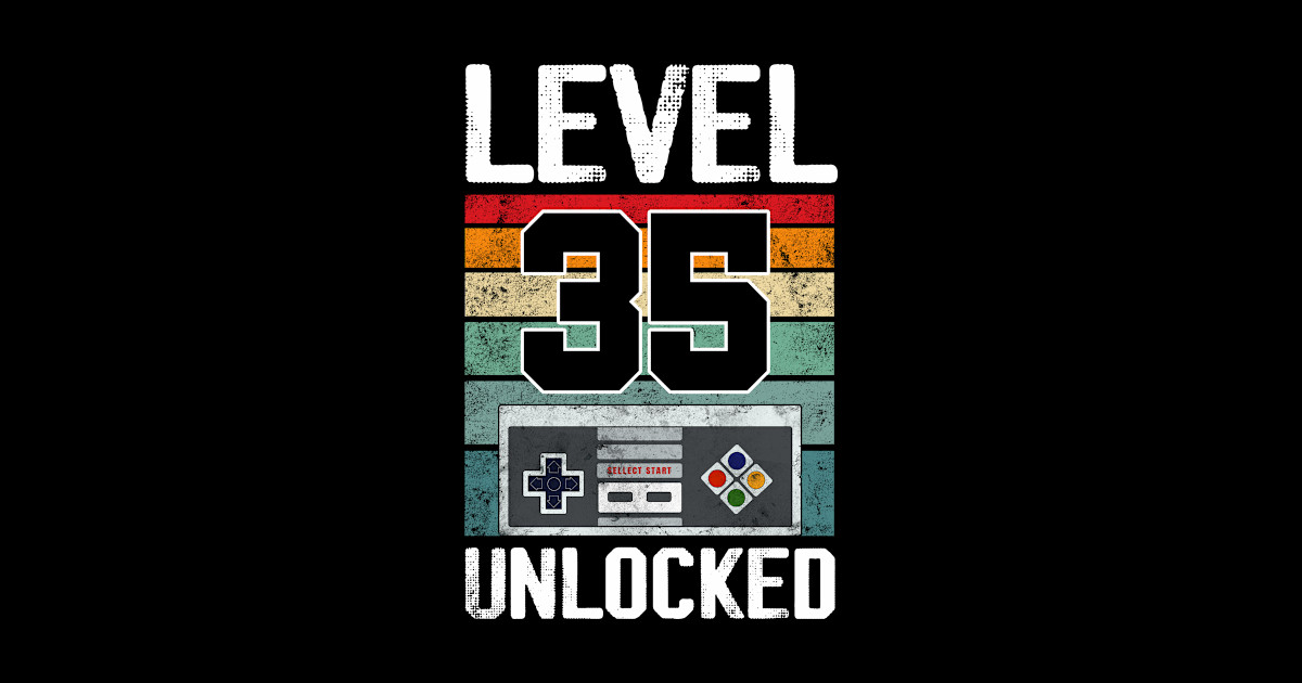 Level 35 Unlocked 35 Year Old Gamers 35th Birthday Gaming - Level ...
