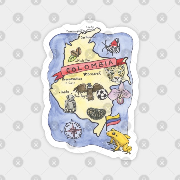 Map of Colombia - Colombia - Magnet | TeePublic