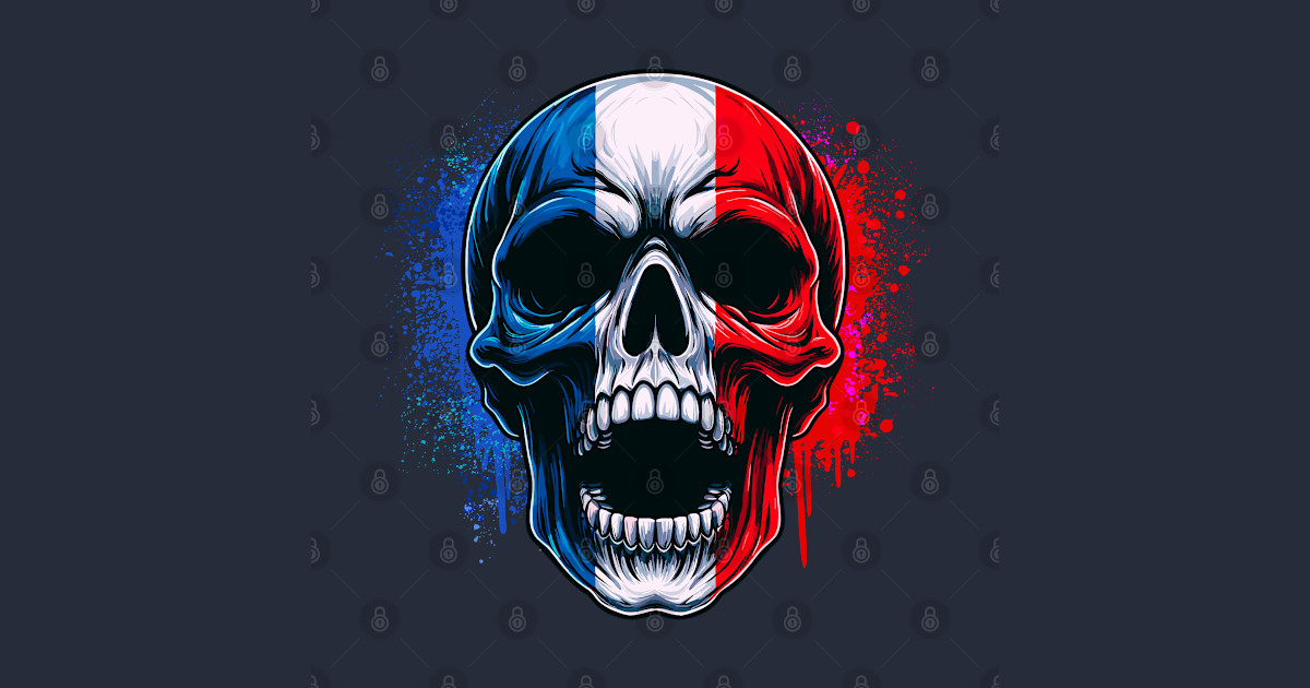 France Skull Flag - France - T-Shirt | TeePublic