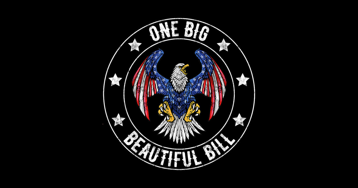 One Big Beautiful Bill Funny Political USA Flag Funny - One Big ...