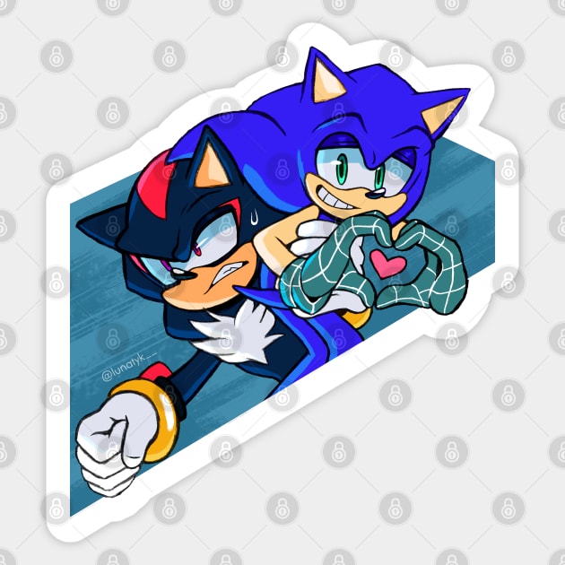 Sonadow Prime - Sonic and Shadow The Hedgehog - Sonic - Sticker | TeePublic