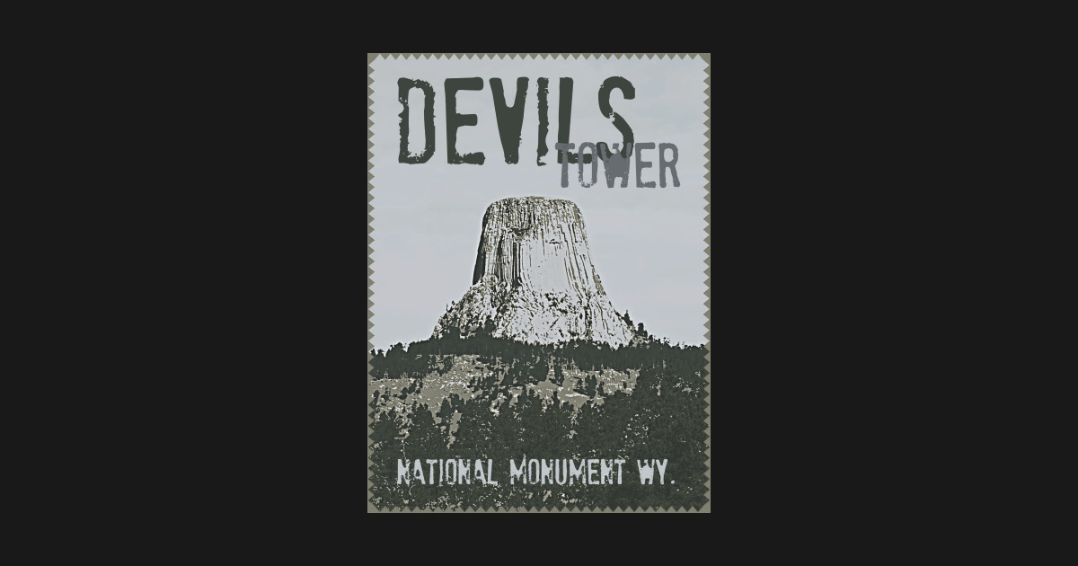 Devil's Tower Stamp - Devils Tower - T-Shirt | TeePublic