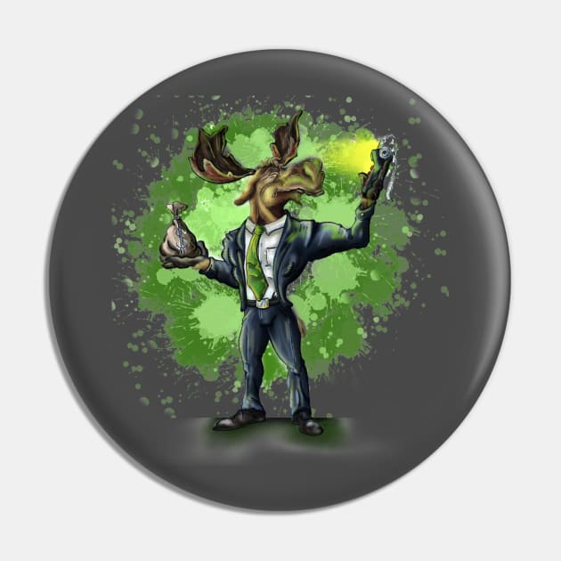 Money Moose - Moose - Pin | TeePublic