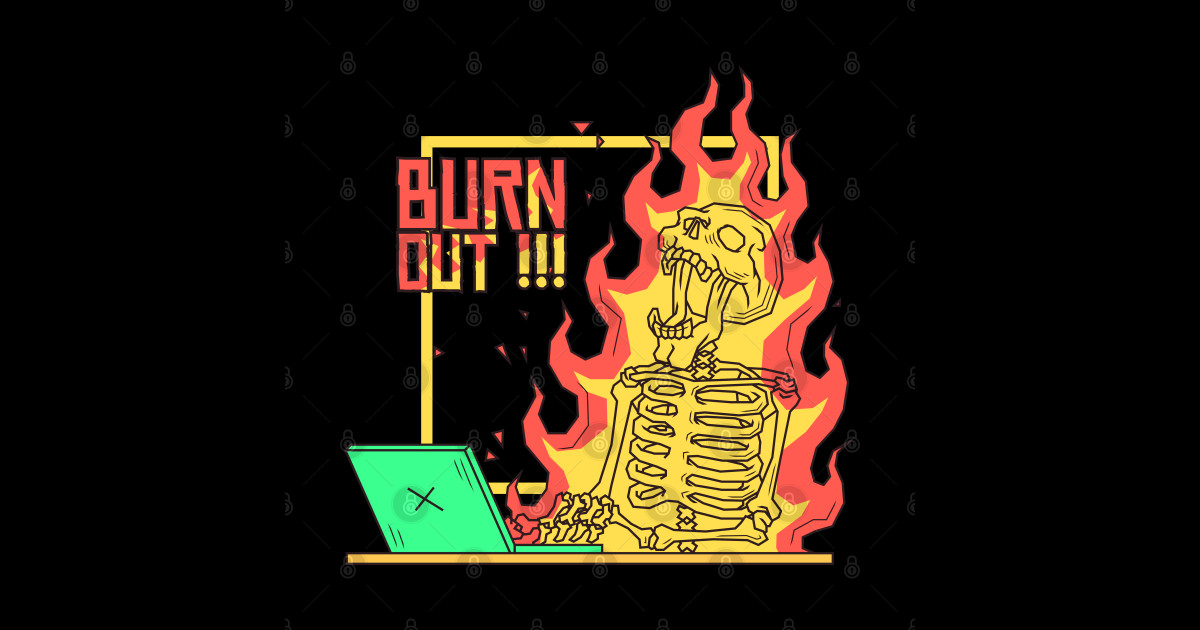 Burn Out - Study Hard - Sticker | TeePublic