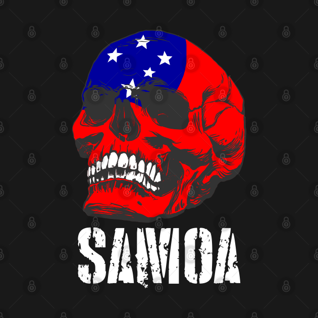 Samoa Flag Skull Samoan Pride Patriotic - Samoa Skull Flag - T-Shirt ...