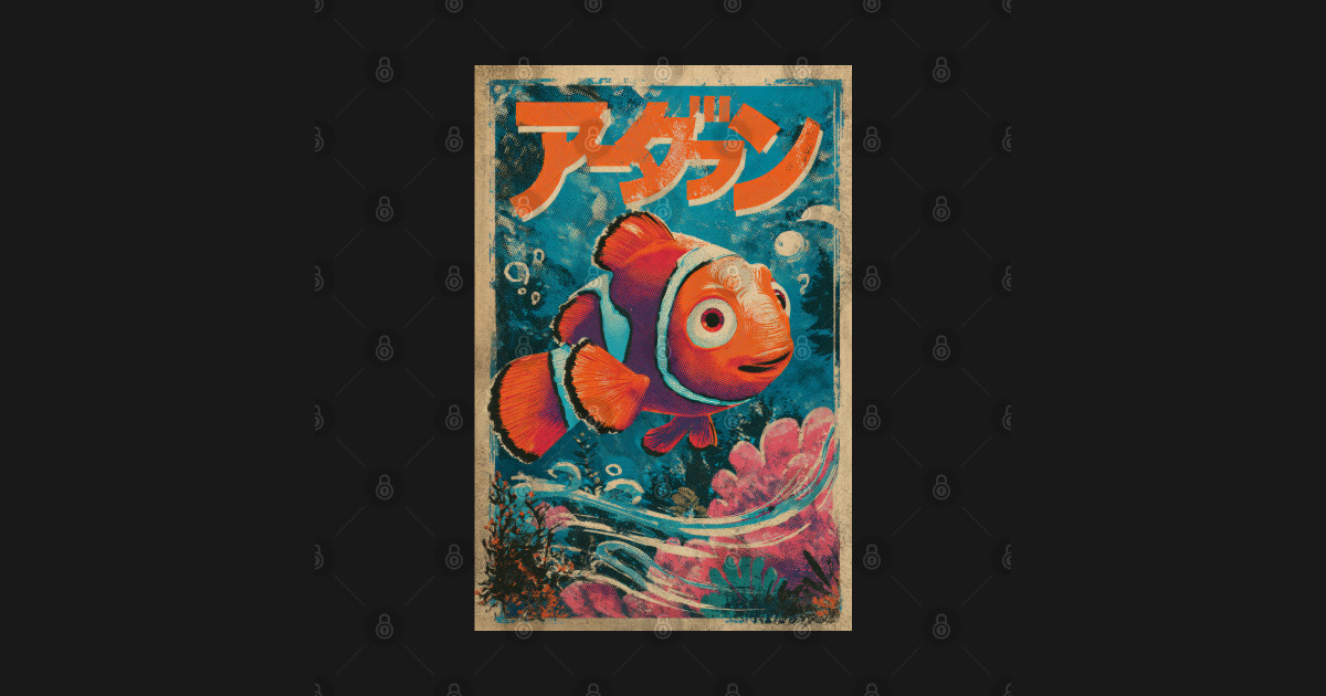 Finding Nemo Warned Vintage Poster - Finding Nemo - T-Shirt | TeePublic