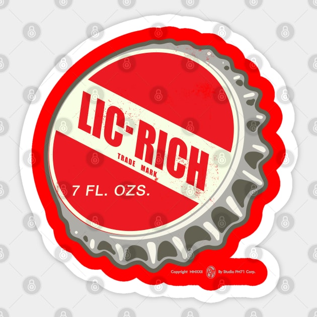 Vintage Lic Rich Licorice Soda Bottlecap Distressed - Vintage - Sticker ...