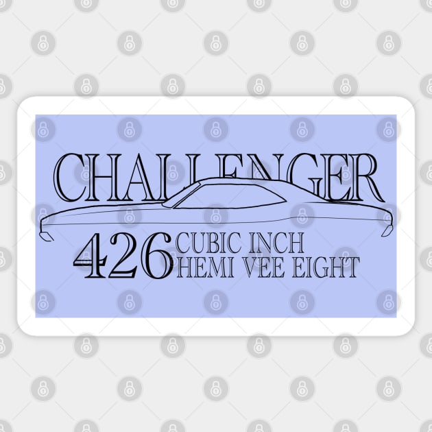 1970 Challenger Hemi 426 (black) - Challenger - Sticker | TeePublic