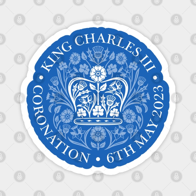 King Charles III Official Coronation Emblem white on blue - King ... King Charles III Official Coronation Emblem white on blue - King ...