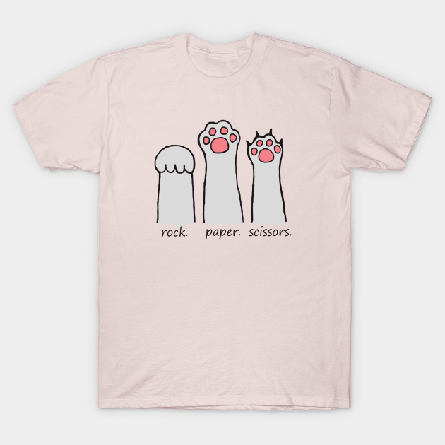 rock paper scissor cat paws - Rock Paper Scissor - T-Shirt | TeePublic