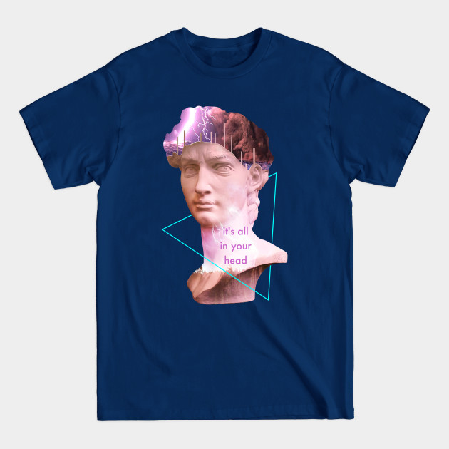 Vaporwave David Statue It's All In Your Head Storm Art - David Statue ...