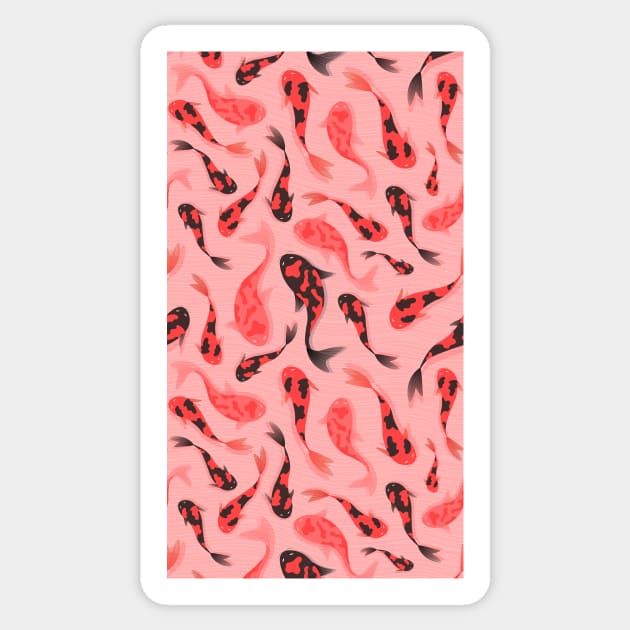 Red and Pink fish pattern - Fish - Sticker | TeePublic