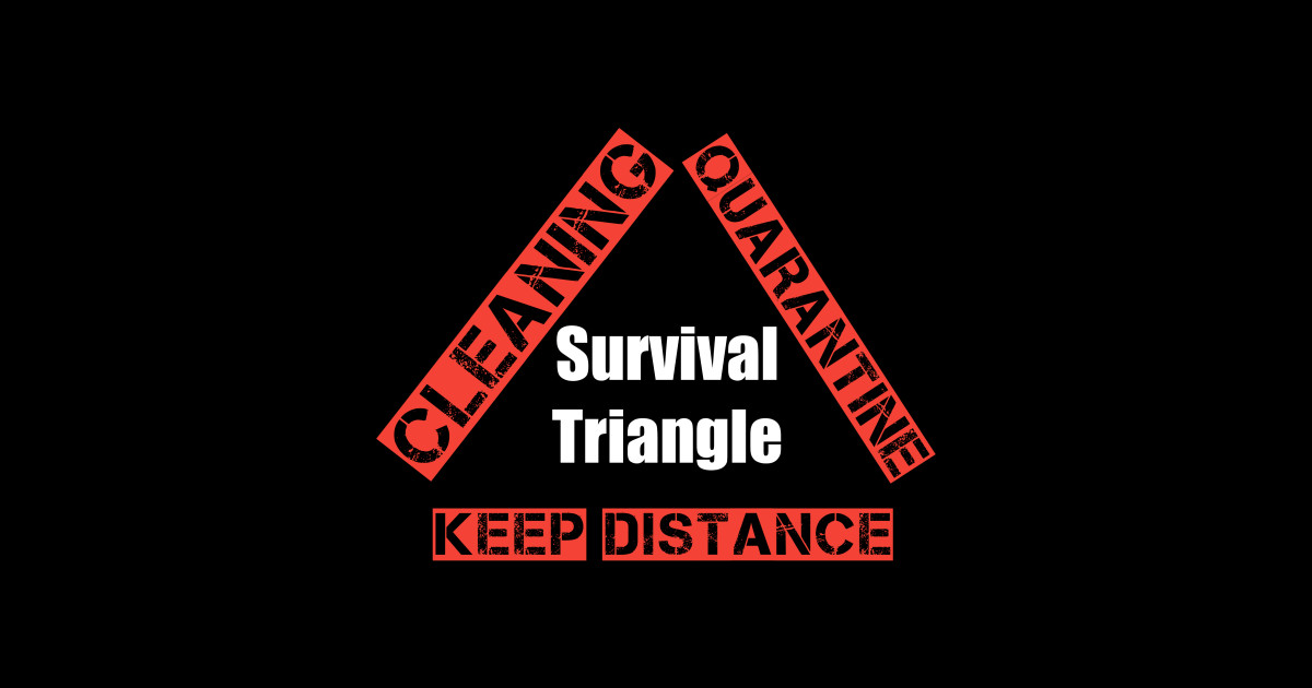 Survival triangle (quarantine, keep distance, cleaning) - Survival ...