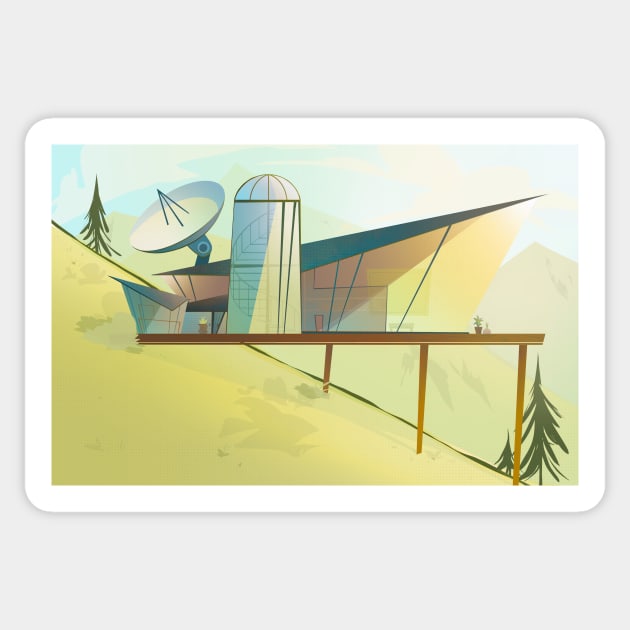 Modern Hero HQ Base Graphic Design - House - Sticker | TeePublic