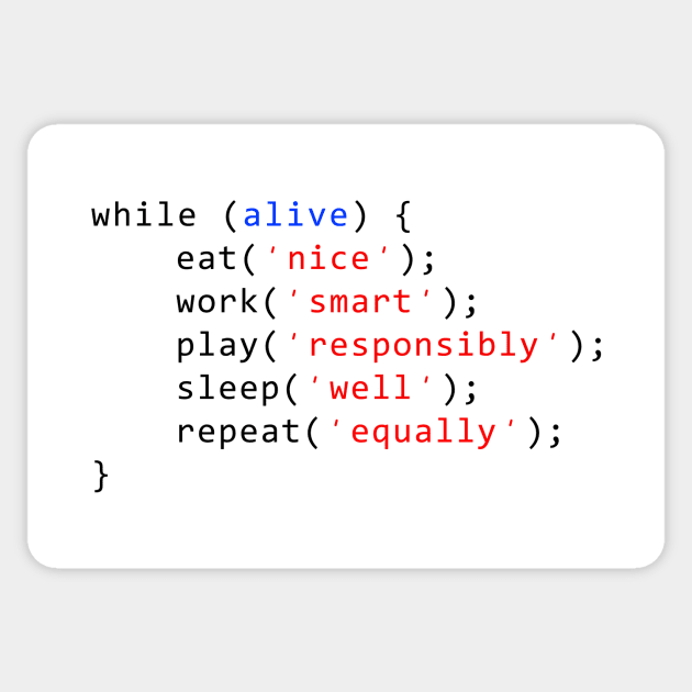 Work Life Balance Coding - Light Theme - Work Life Balance - Sticker ...