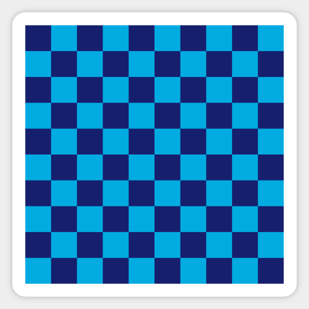 Blue Checkerboard Pattern - Blue Checkerboard Pattern - Sticker | TeePublic