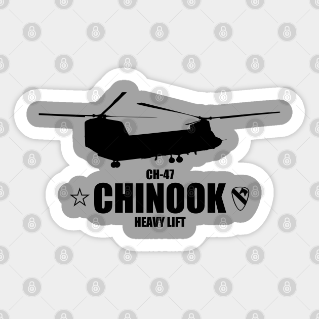 CH-47 Chinook Air Cav (subdued) - Army Transport Helicopter - Sticker ...