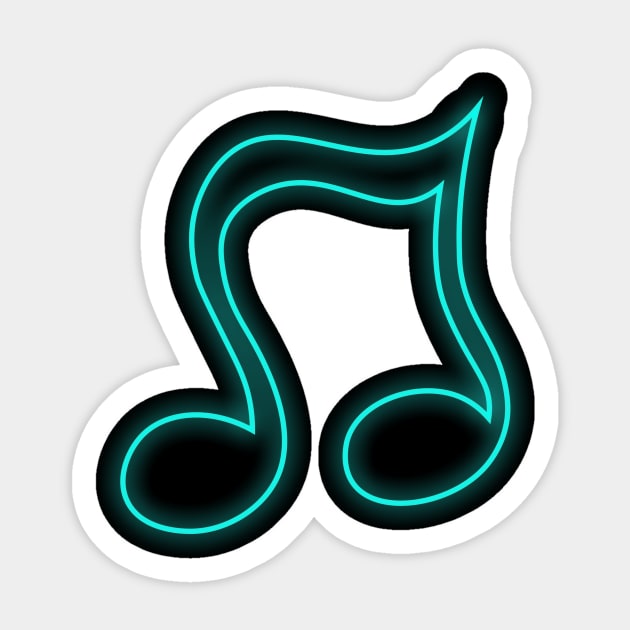Neon Music Note - Music - Sticker | TeePublic