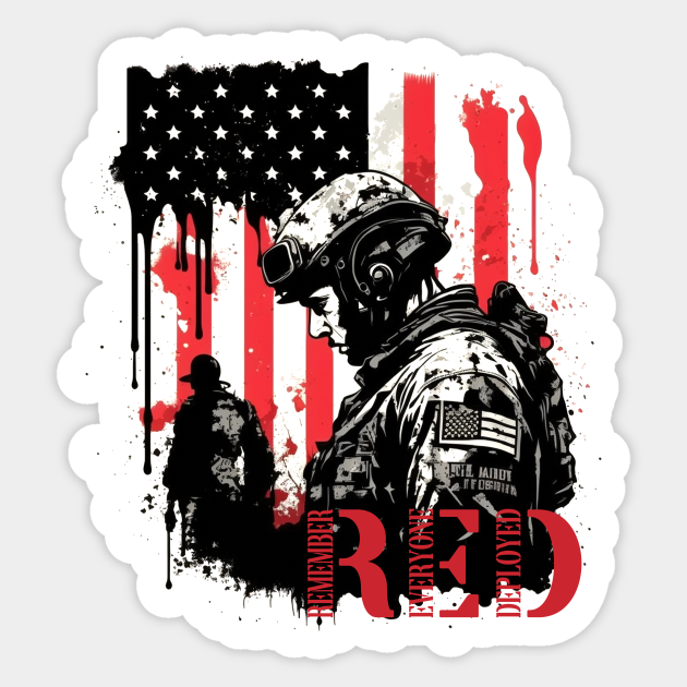 Red Remember Everyone Deployed - Remember Everyone Deployed - Sticker ...