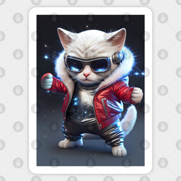 Cute Cosmic Cat - Anime Art design - Cute Cat - Sticker | TeePublic