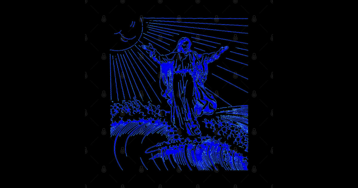 Surfing Jesus - Surfing Jesus Vintage - Sticker | TeePublic