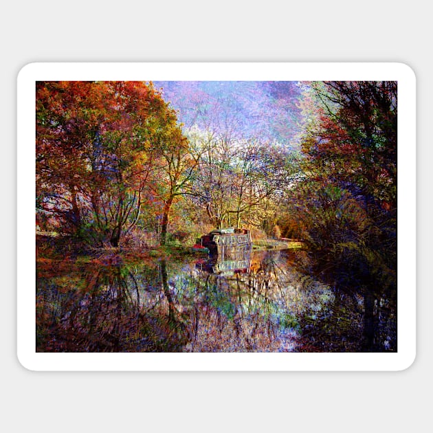 NARROWBOAT ON THE TRENT & MERSEY CANAL - Seasons - Sticker | TeePublic