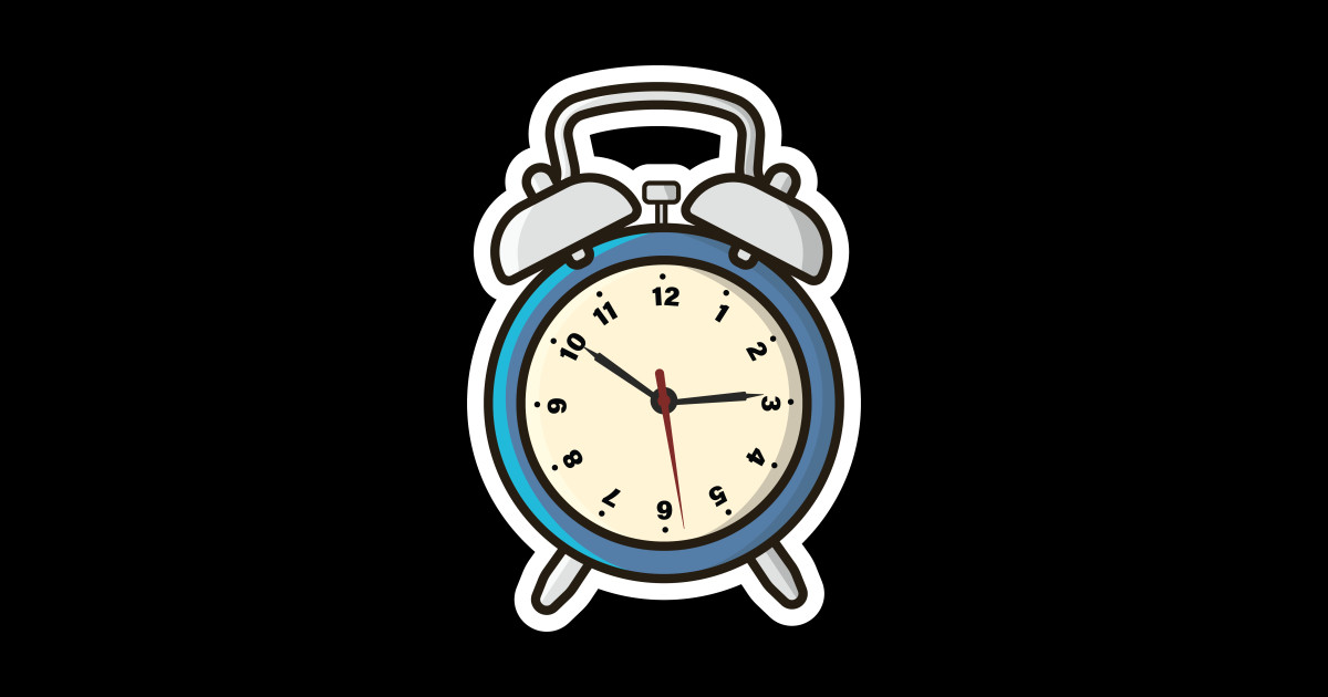 Table Alarm Clock Sticker vector illustration. Home interior object ...