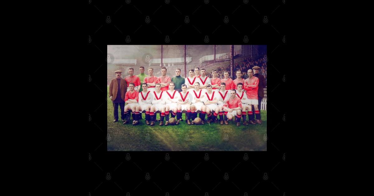 1920s United Squad Colourised - Football - Sticker | TeePublic