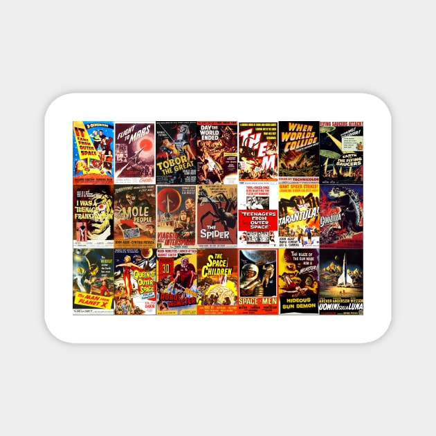 50's Sci-Fi MOvie Poster Collage - Science Fiction - Magnet | TeePublic
