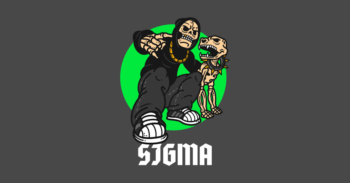 Sigma Skeleton and Dog - Sigma - T-Shirt | TeePublic