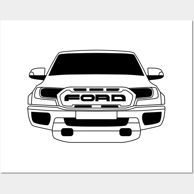 Ford Ranger Raptor Black Outline - Car - Posters and Art Prints | TeePublic