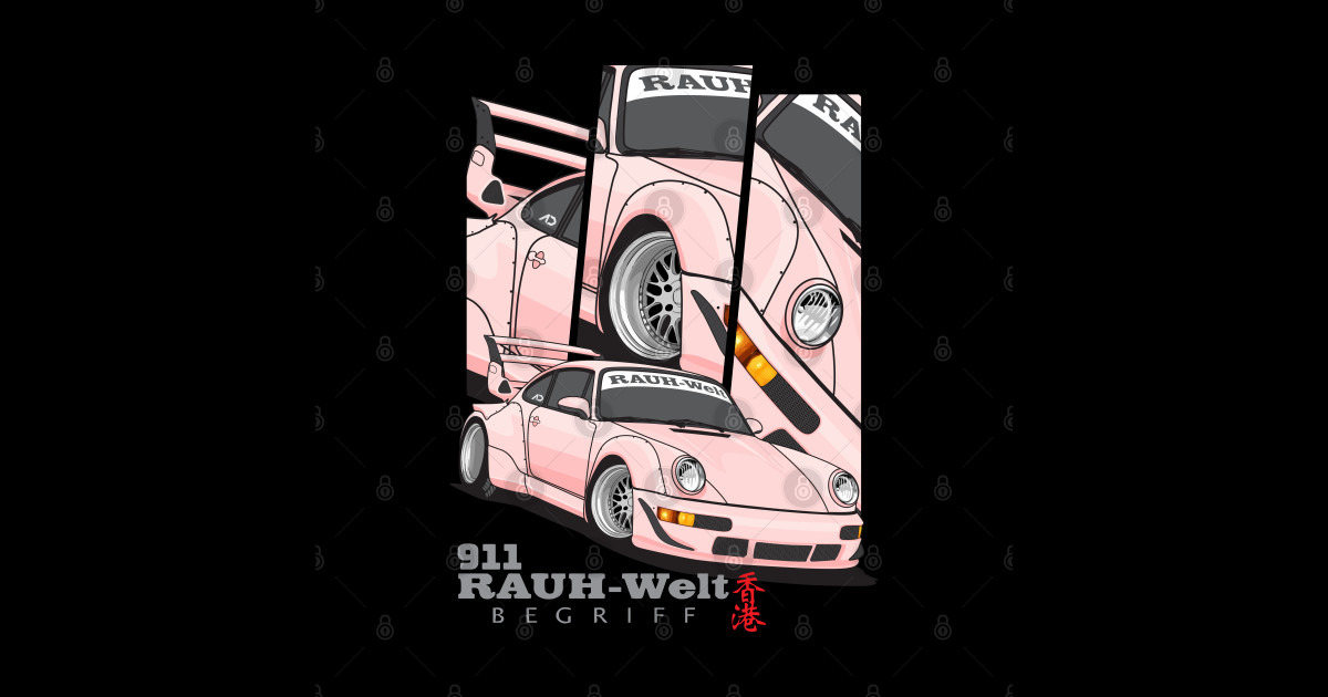 Porsche 911 RWB (Pink) - Porsche 911 - Sticker | TeePublic