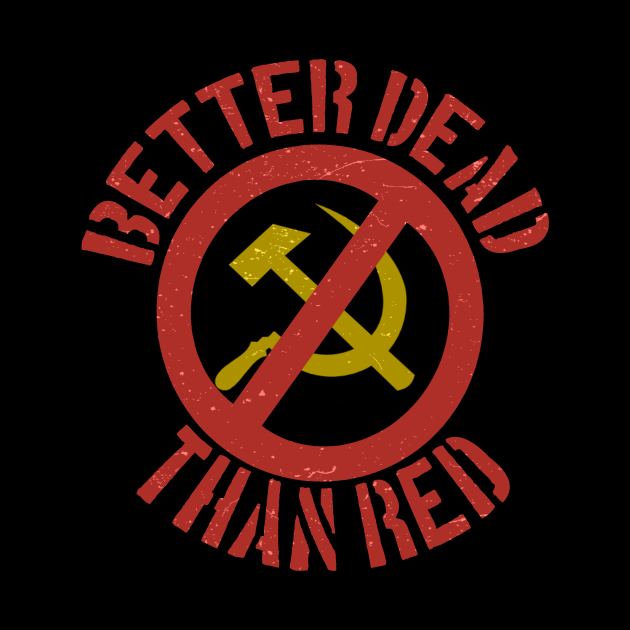 Better Dead than Red Anti Communism Cold War Slogan Hammer and Sickle ...