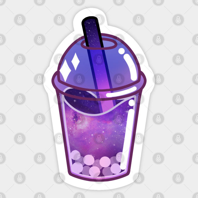 Galaxy boba milk tea - Galaxy Boba - Sticker | TeePublic