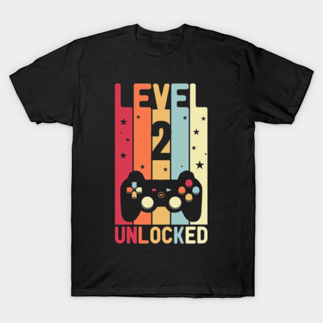 Level 2 Unlocked Gamer 2St Video Game - Kids Level 2 Unlocked - T-Shirt ...
