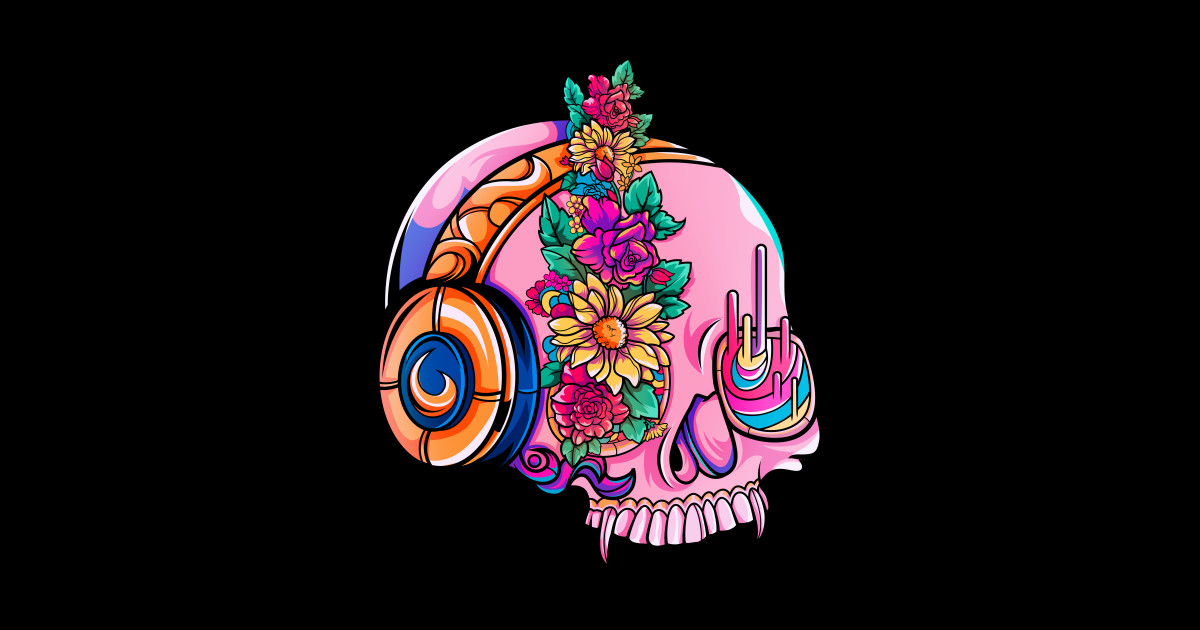 Spring skull - Spring Skull Psychedelic - Sticker | TeePublic
