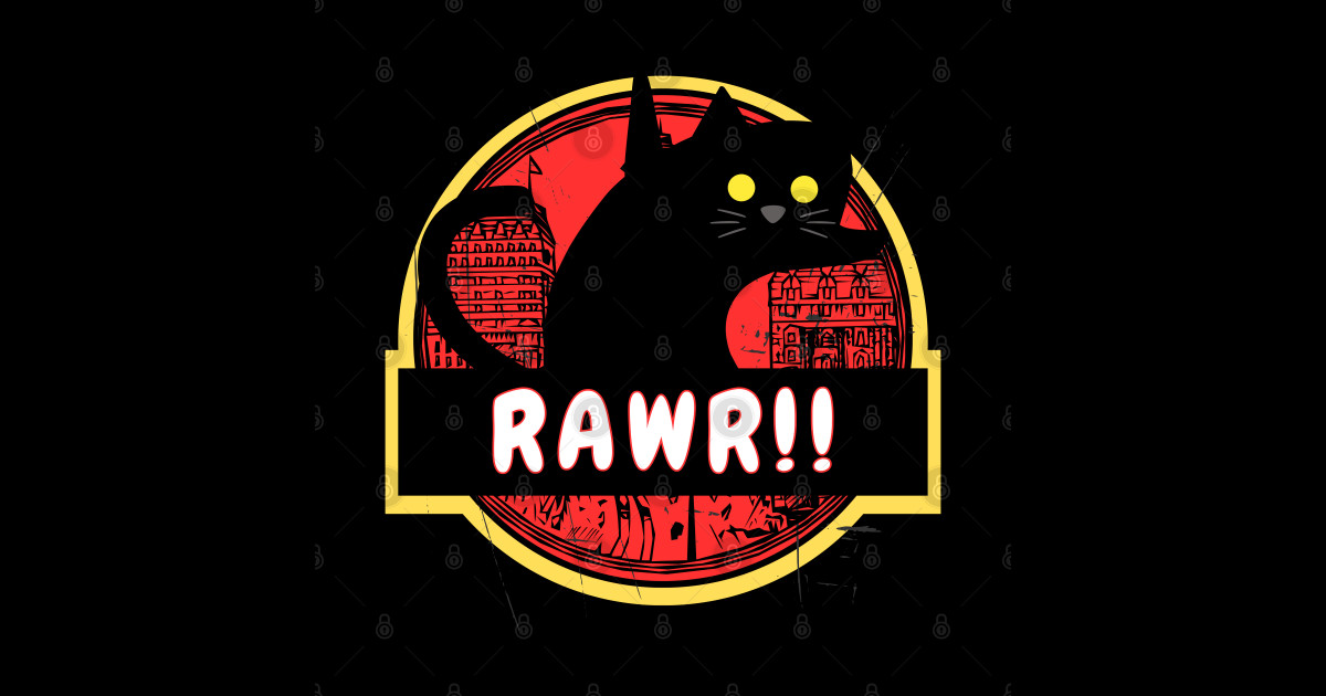 Rawr | kawaii scary cat - Cat - Sticker | TeePublic