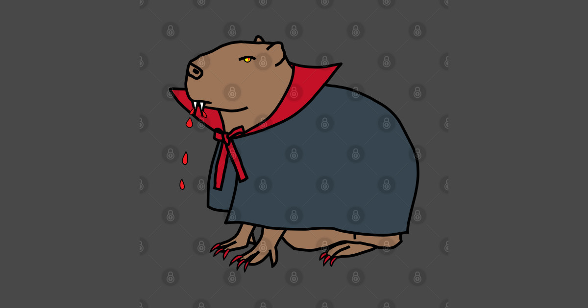Halloween Horror Vampire Capybara - Halloween - T-Shirt | TeePublic