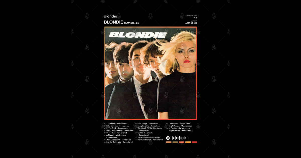 Blondie - Blondie (Remastered) Tracklist Album - Blondie - Sticker ...