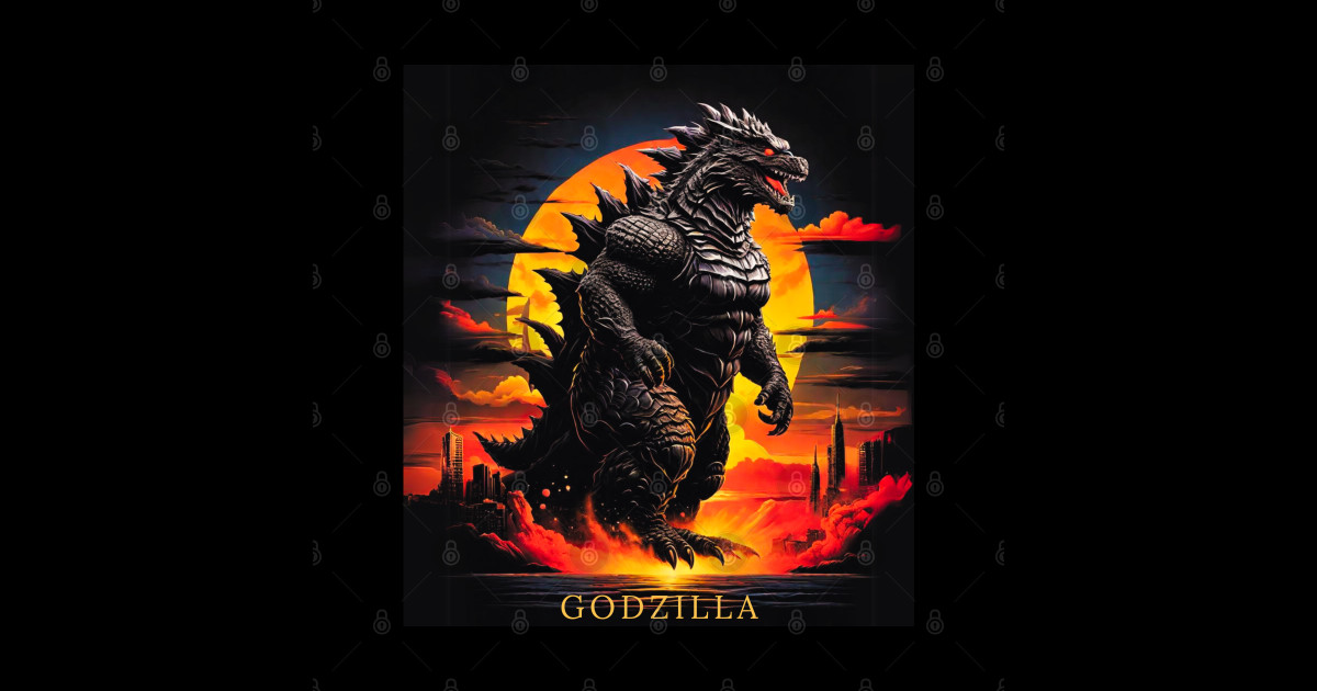 Godzilla minus one fanart shirt - Godzilla - Sticker | TeePublic