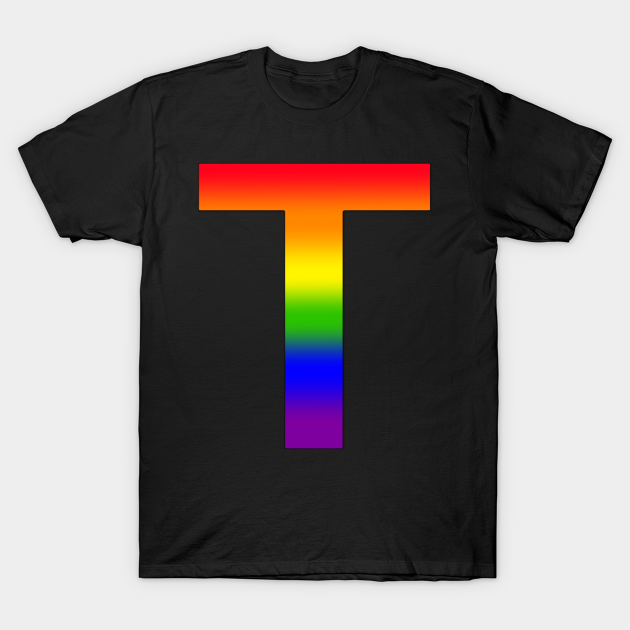Rainbow Letter T - Rainbow - T-Shirt | TeePublic