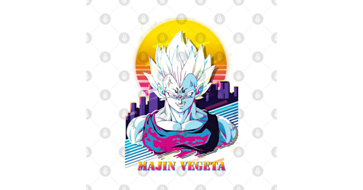 Majin Vegeta Retro 80s - Majin Vegeta - T-Shirt | TeePublic