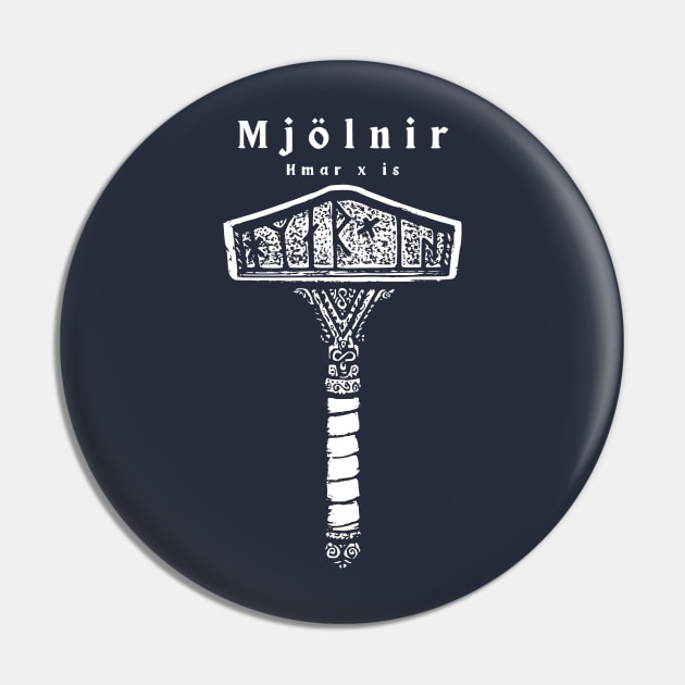 Norse Mythology Mjolnir (white print) - Norse Thors Hammer Not Movie ...
