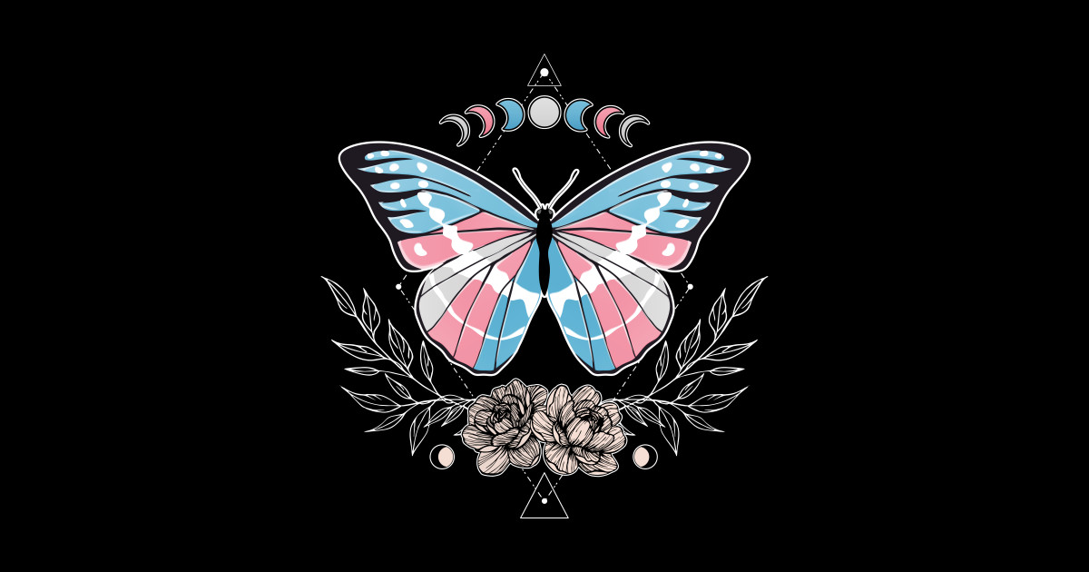 Transgender Butterfly LGBT Pride Flag - Transgender - Sticker | TeePublic