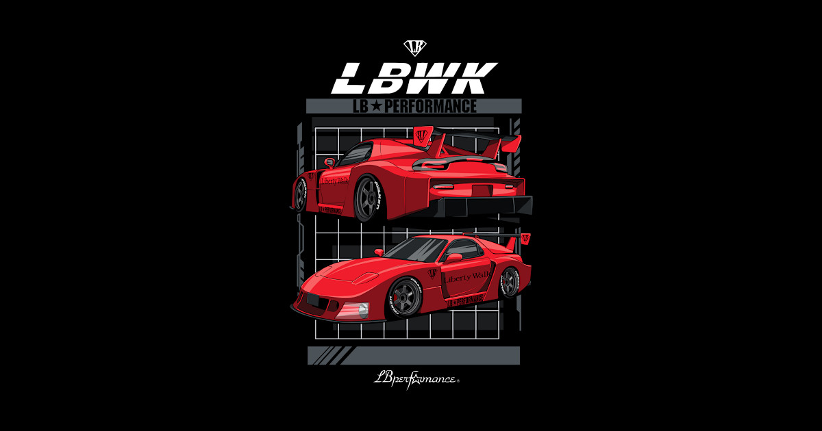 LBWK Red Rx7 LB Performance - Shirtdesign - Posters and Art Prints ...