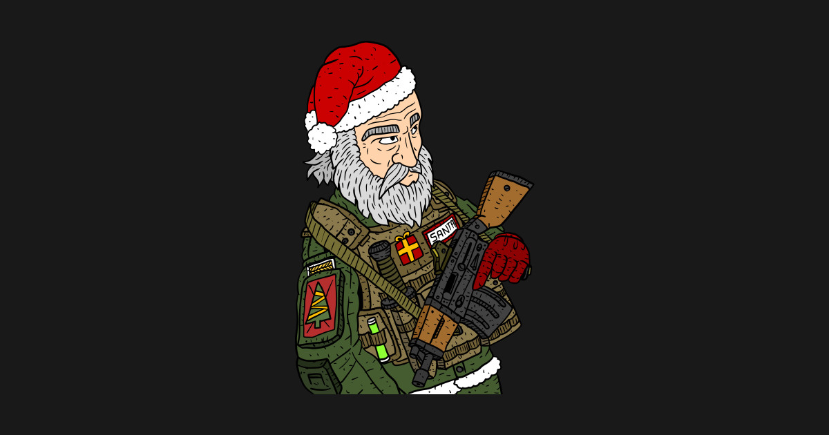 a tactical santa design. military Christmas. - Army Santa - T-Shirt ...