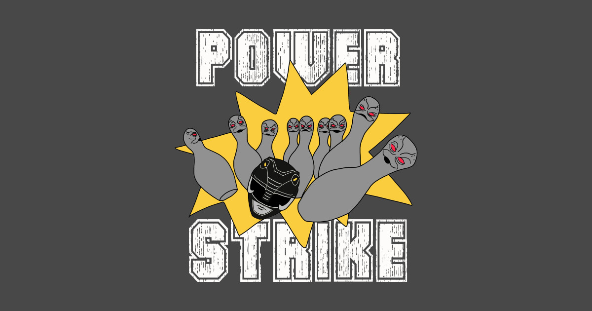 Power Strike! - Black - Power Rangers - T-Shirt | TeePublic