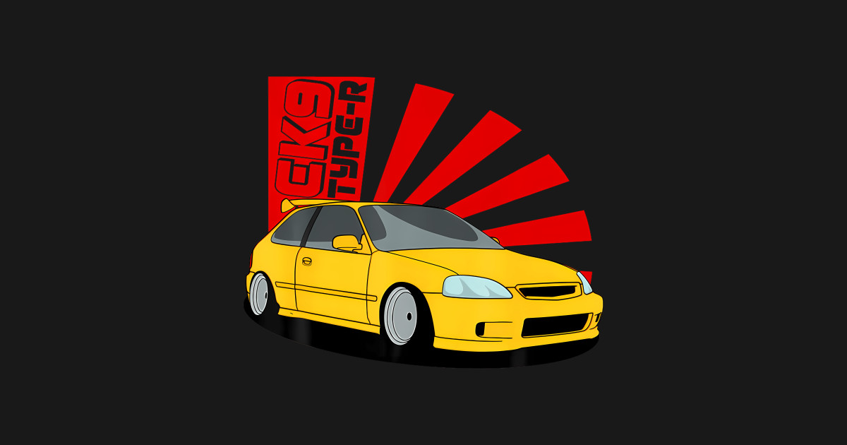 Ek9 Type-R Jdm Hatch Yellow - Jdm Car Culture - T-Shirt | TeePublic
